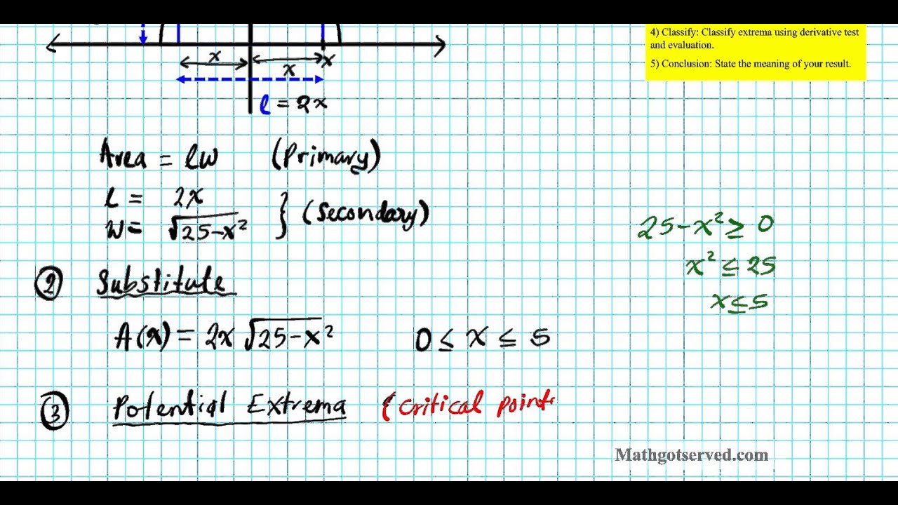 unit 4 test application of derivatives #10 rectangle inscribed in a ...