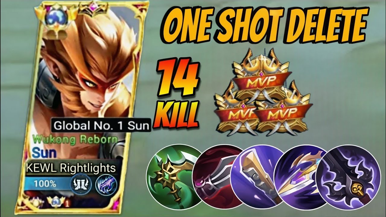 SUN 100% BRUTAL DAMAGE | TOP 1 GLOBAL SUN 14 KILL BUILD HACK | SUN BEST ...