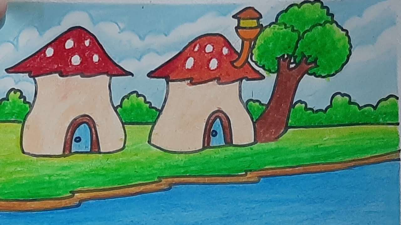 How to draw Dollhouse drawing step by step - YouTube