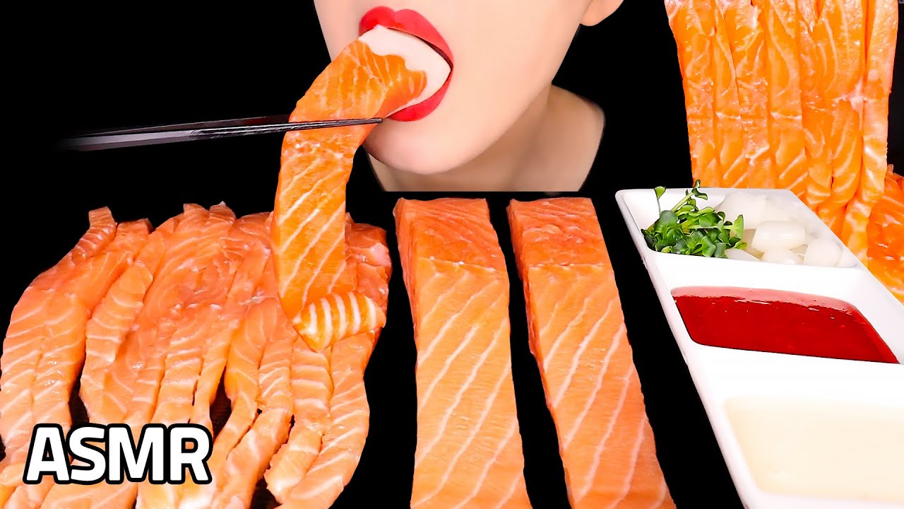 연어회 연어국수 먹방 Asmr Salmon Noodles Sashimi Mukbang Eating Sound Youtube