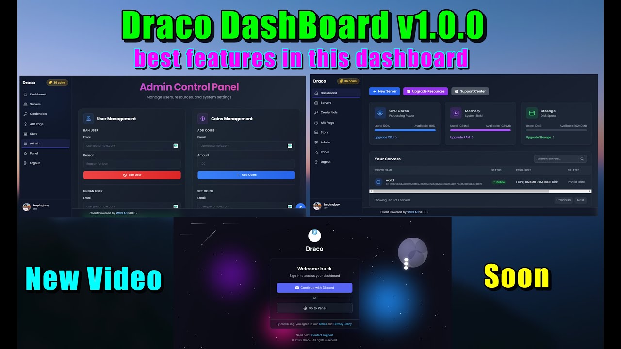 Draco Dashboard free version trail - YouTube