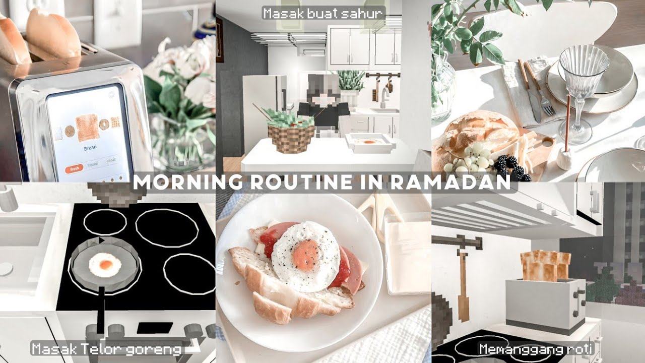 ☕[ Minecraft ] Morning routine Masak untuk makan sahur🍳 dan jalan subuh ...