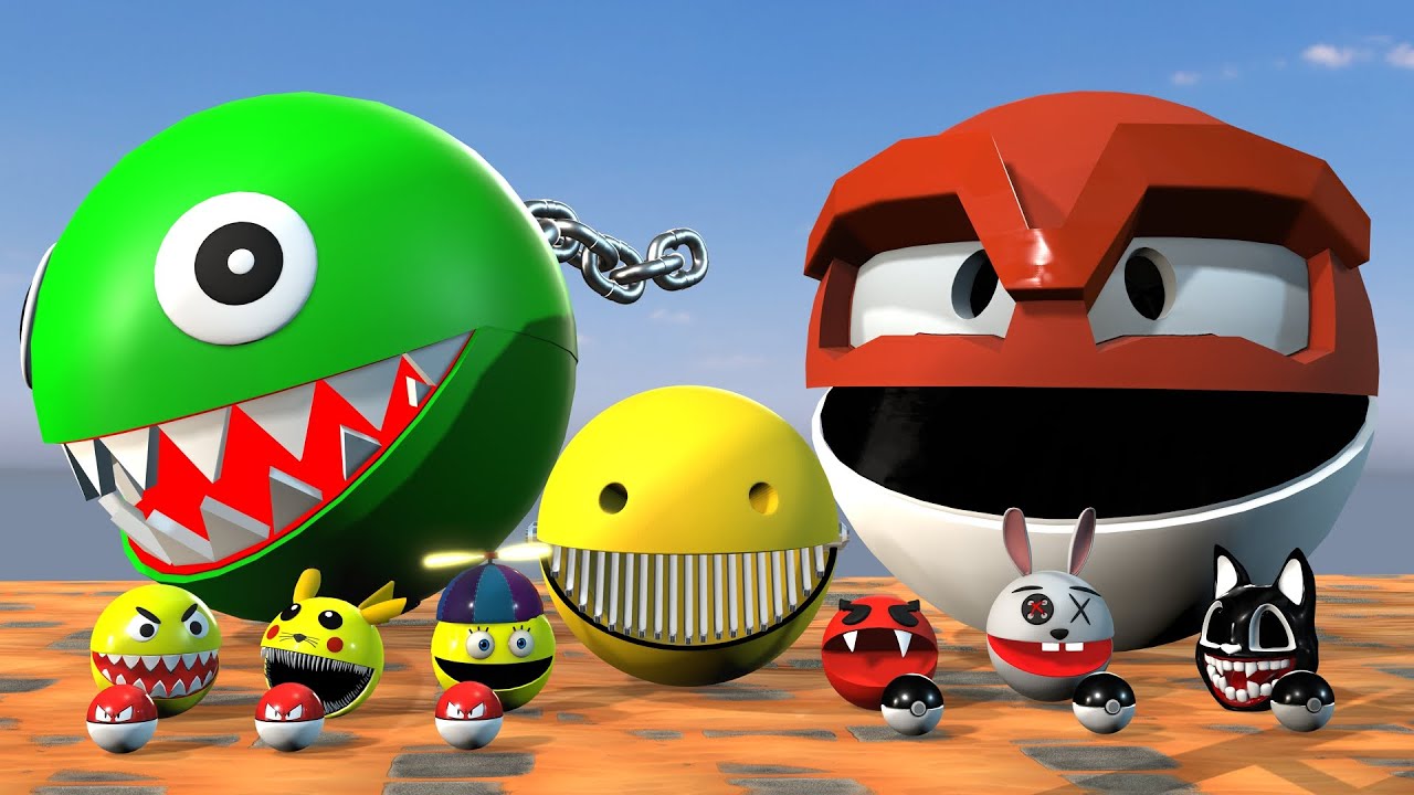 PACMAN VS ROBOT PACMAN VS Geodude Strong fierce battle with pokemon ...