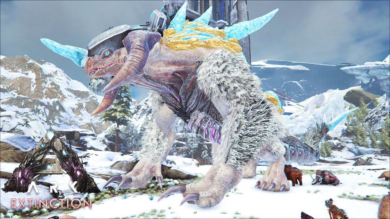 Ark Extinction Survival Ice Titan Kỳ lân Băng khổng lồ - YouTube