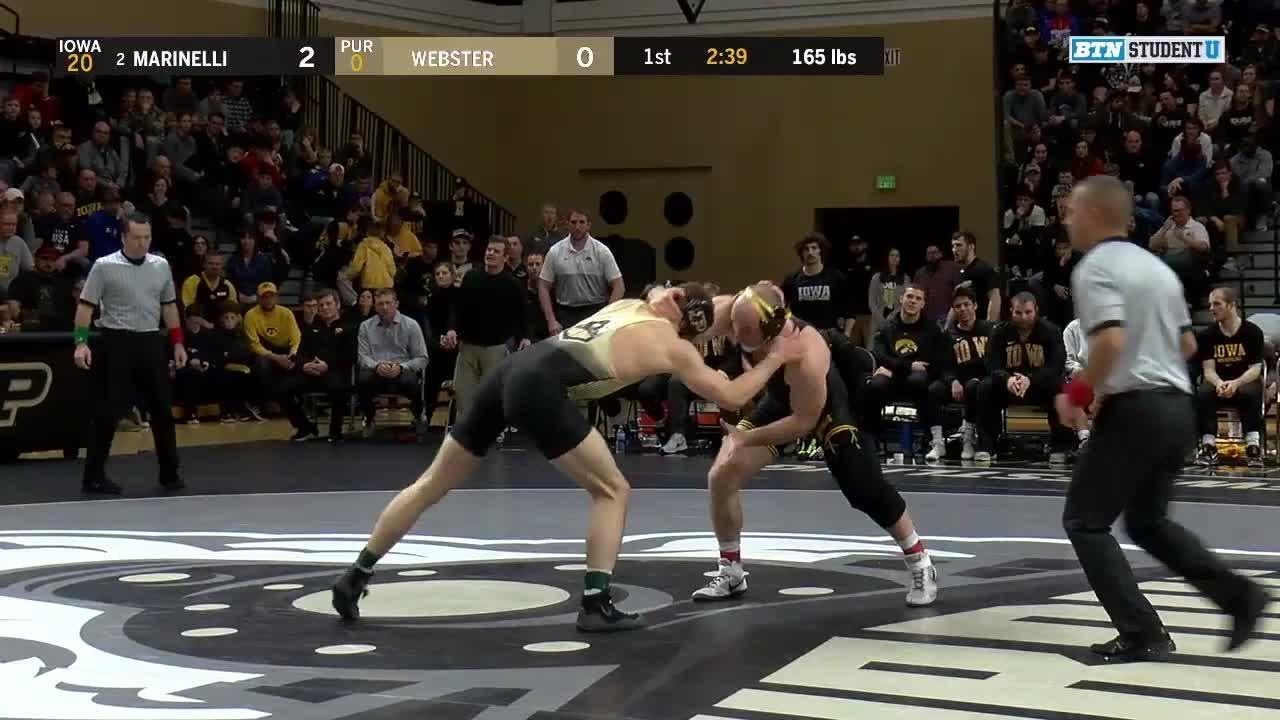 165 LBS: #2 Alex Marinelli (Iowa) vs. Tanner Webster (Purdue) | 2020 ...
