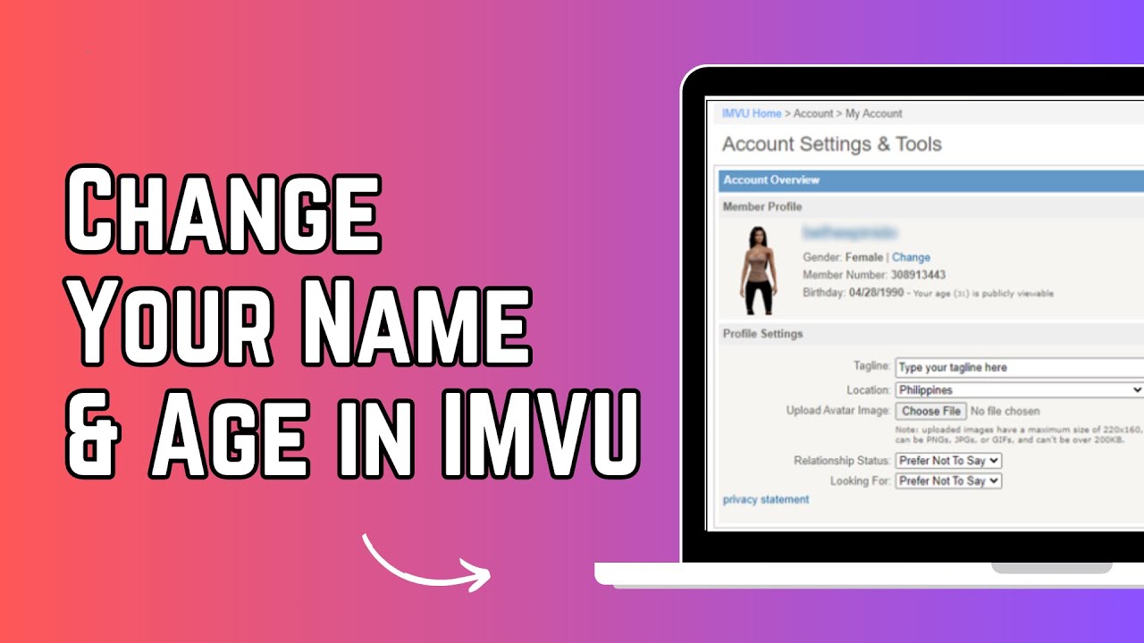 How to Change Your Name & Age in IMVU - YouTube