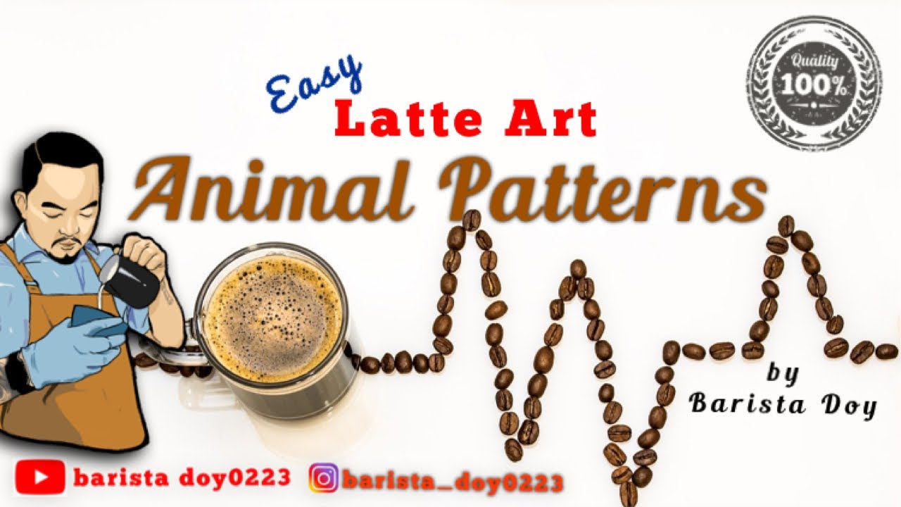 Easy Animal Latte Art Patterns | latte art tutorial #baristadoy # ...