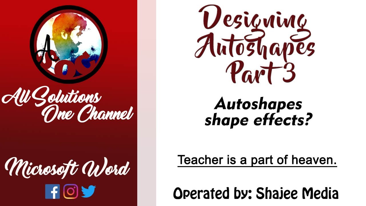 Microsoft Word (Designing Autoshapes Part 3) - YouTube