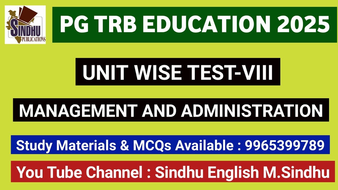 Management And Administration MCQs / PG TRB Education Objective ...