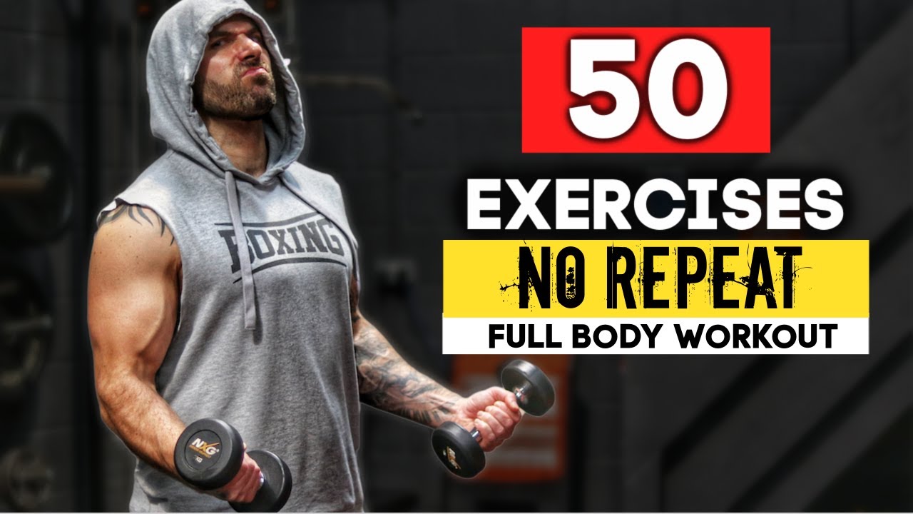 30 MIN FULL BODY DUMBBELL WORKOUT | No Repeat | 50 Exercise ...
