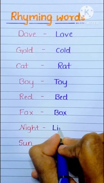 Comment your answer /Rhyming words in English / Rhyming words # ...