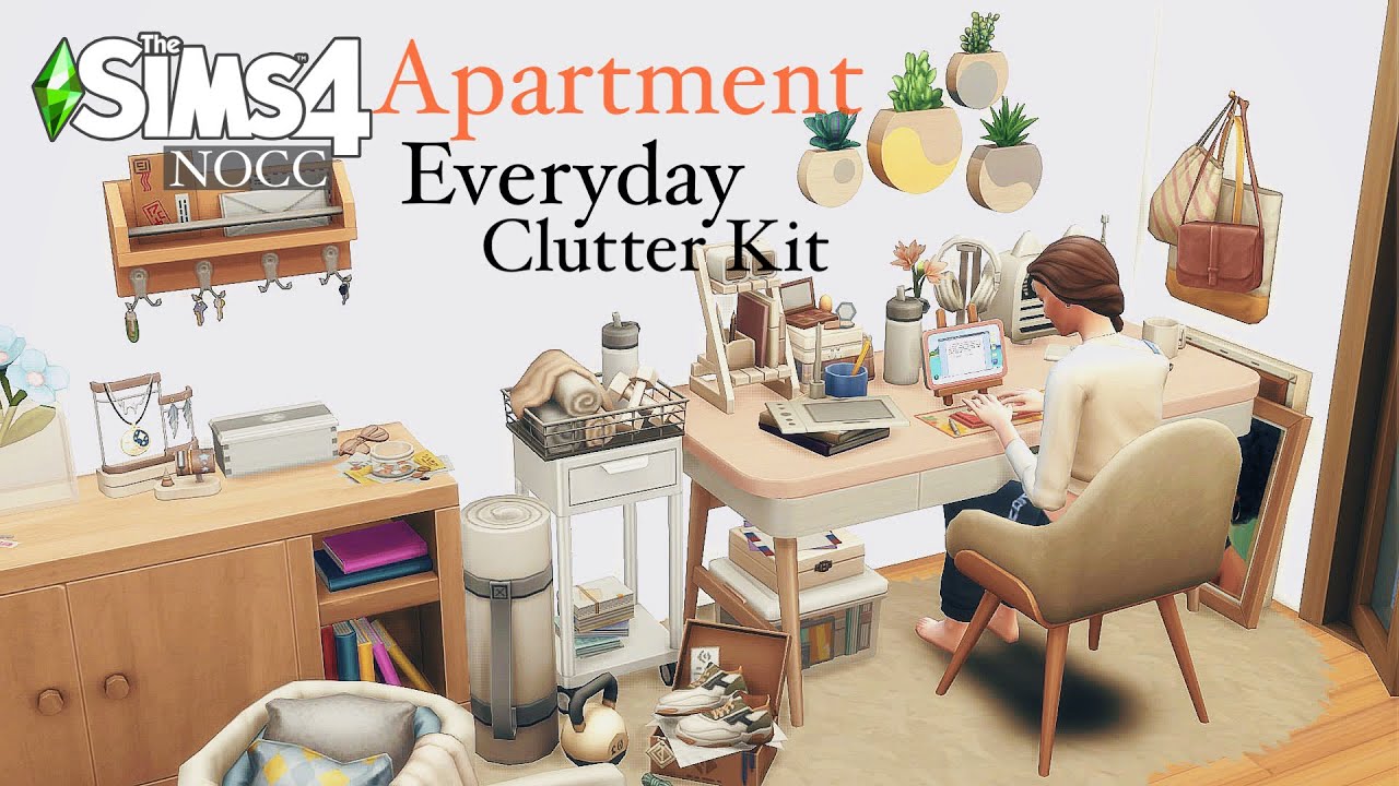 APARTMENT 小さなアパート Everyday Clutter Kit [ Sims4 ] No CC | Speed Build ...