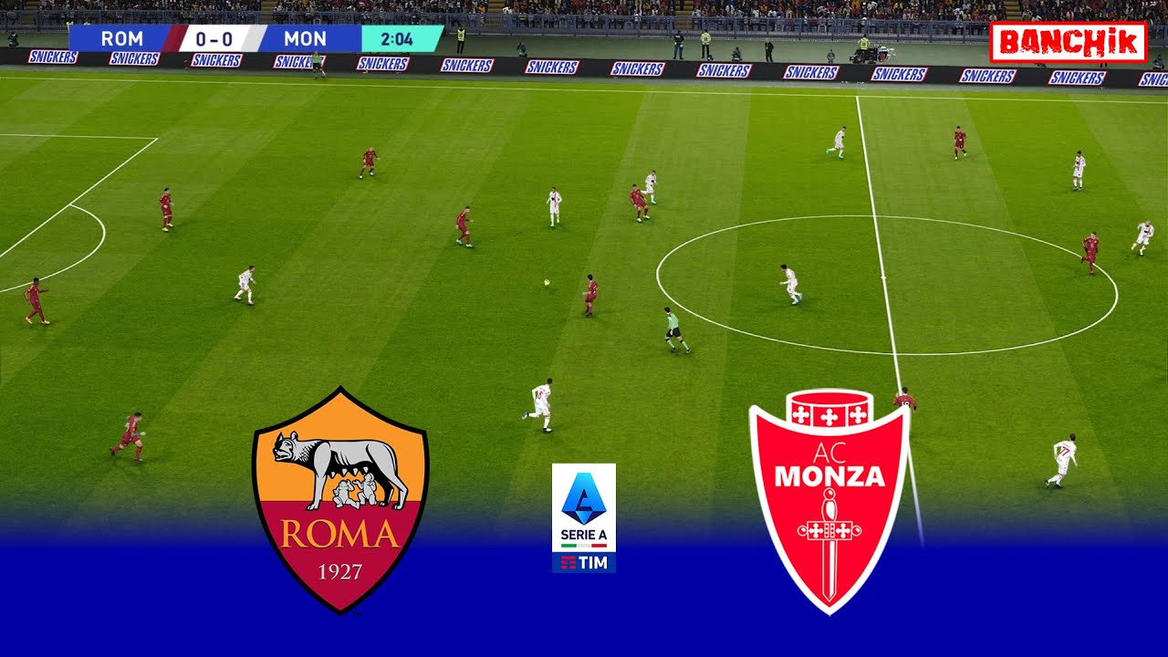 AS ROMA vs MONZA | Italian Serie A 24/25 | Full Match All Goals | PES ...