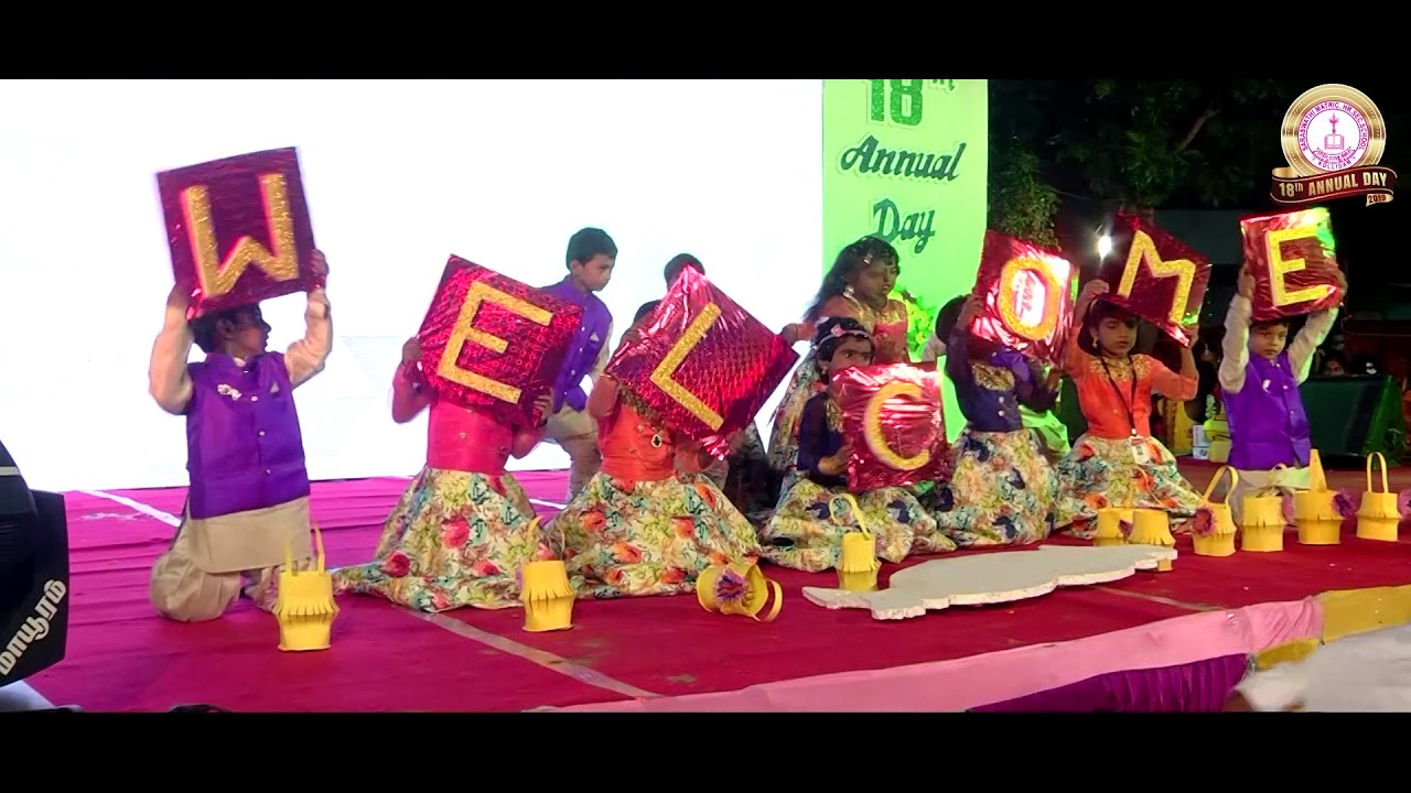 Welcome Dance for LKG Kids | 18th Annual Day Celebration | Saraswathi ...