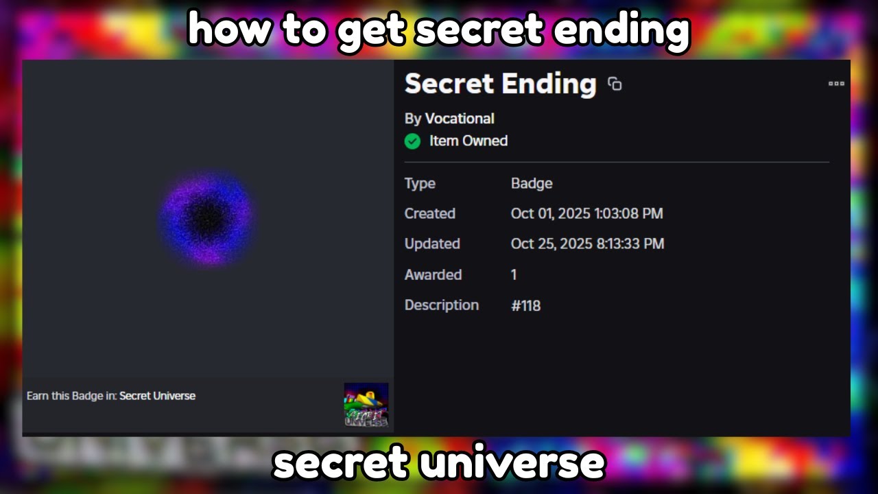 how to get secret ending (secret universe roblox) - YouTube