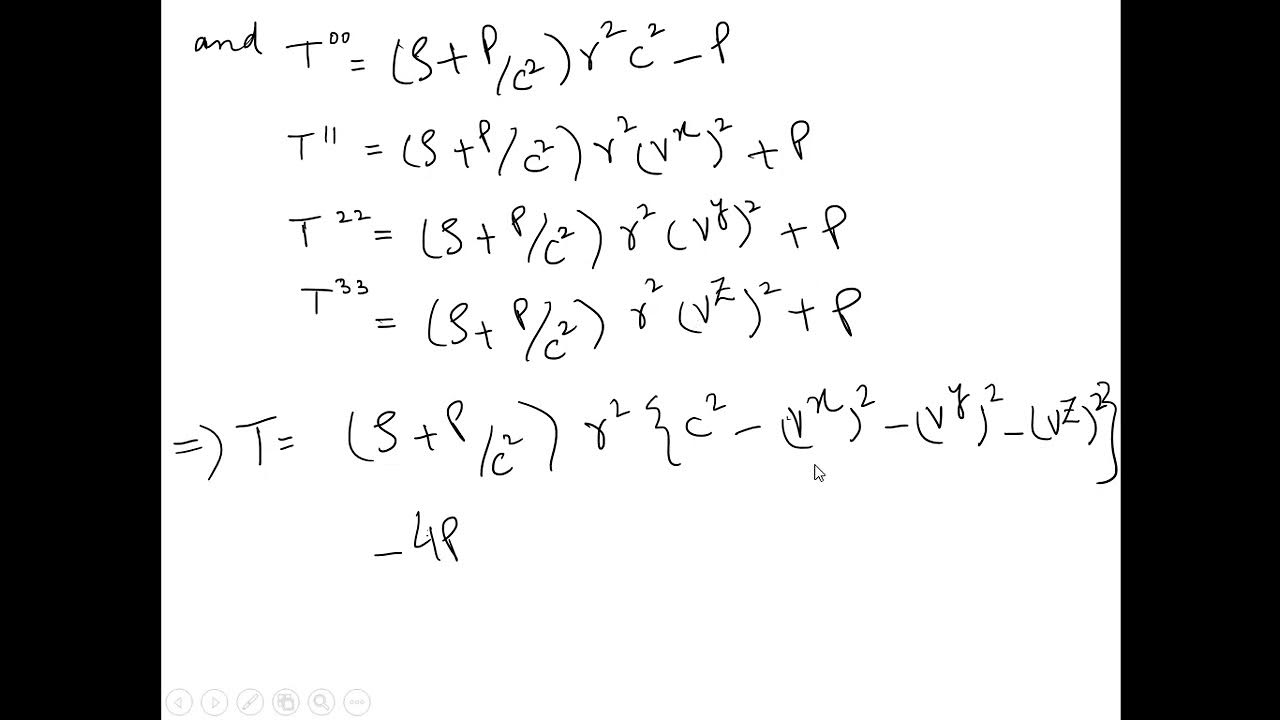 mth 623 lecture 96||energy momentum tensor of perfect fluid - YouTube