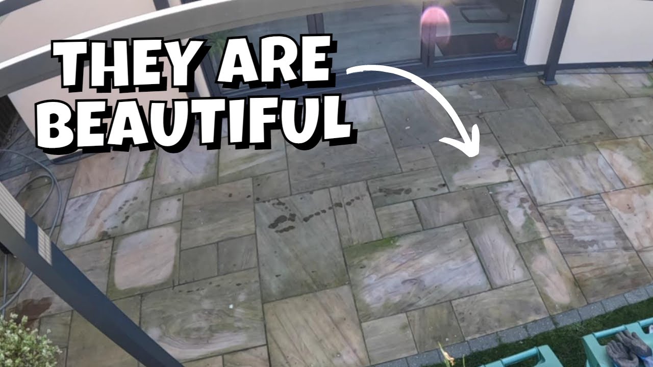 Pressure Washing a Dirty Patio (no music) satisfying ASMR. Beautiful ...
