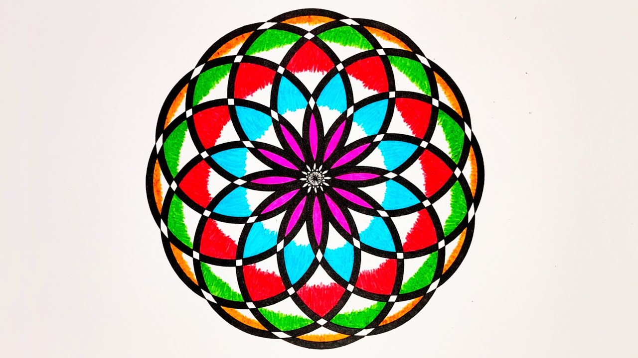 Amazing Circular Geometric Pattern | How To Draw Geometric Circle ...