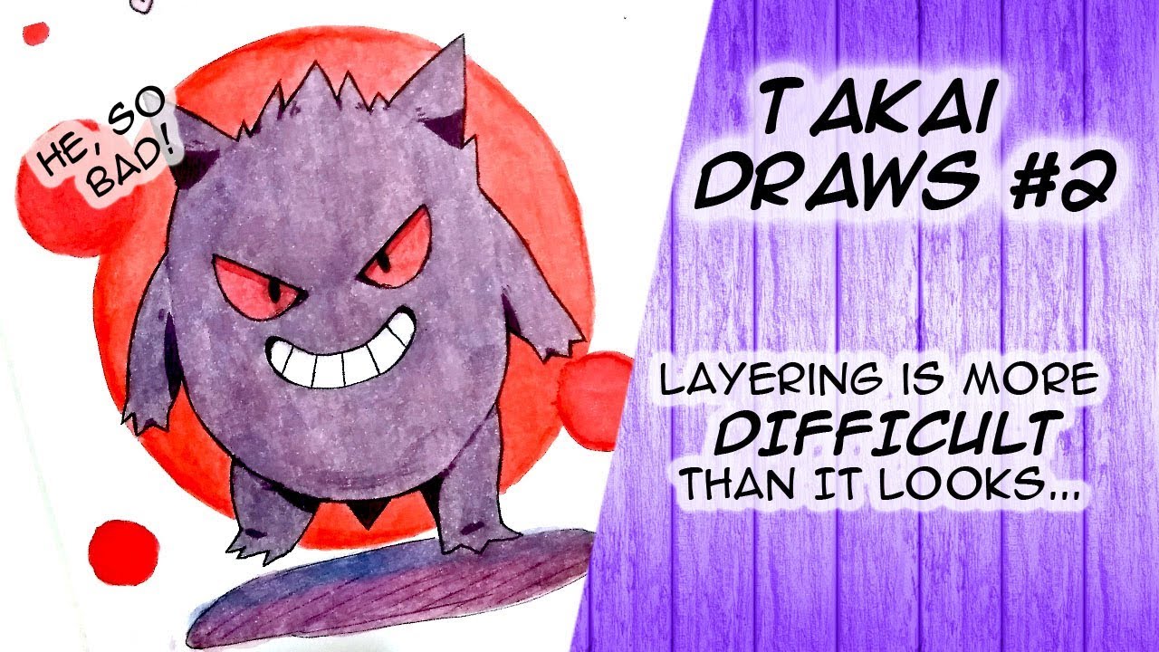 Let's draw: POKÉMON GENGAR! (Full Timelapse Watercolor Painting!) - YouTube