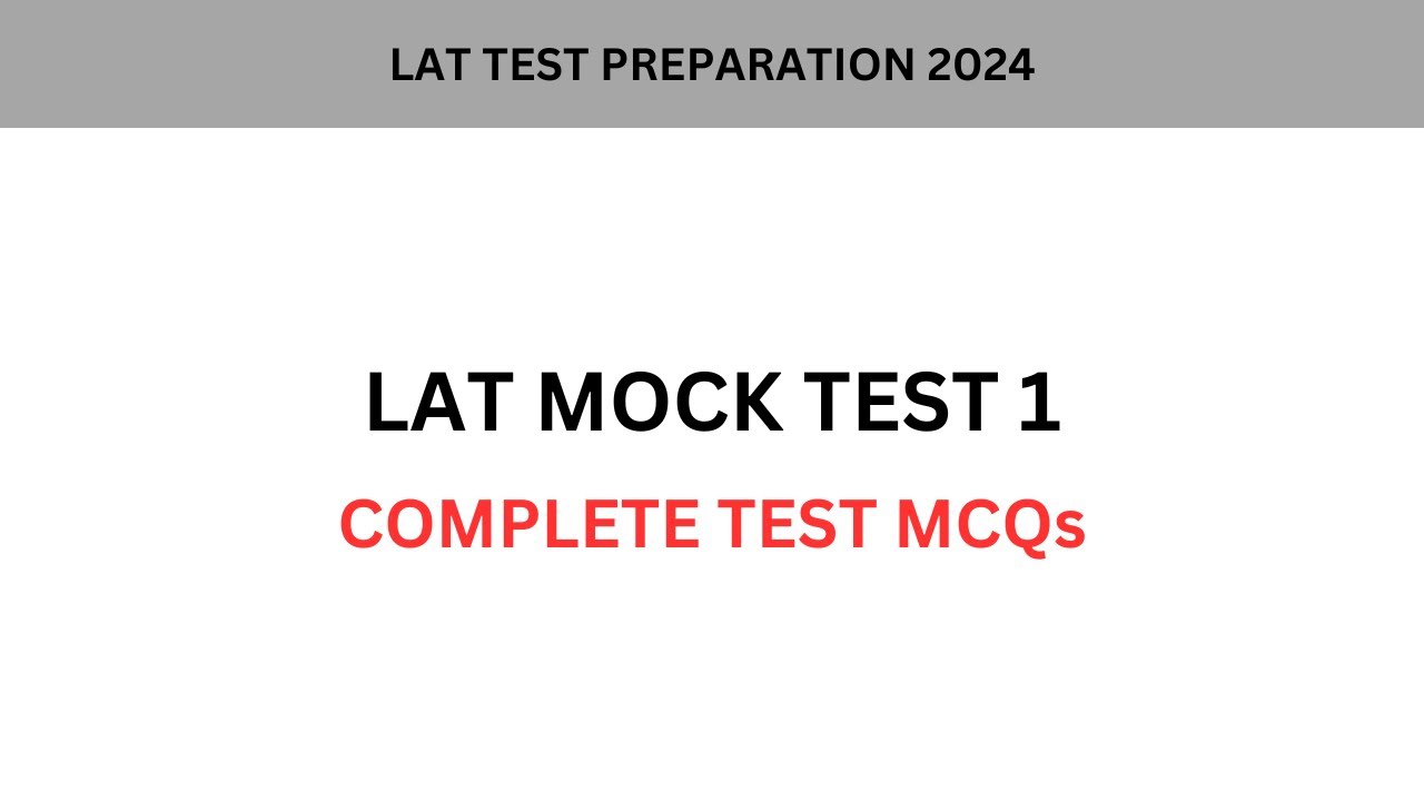 Lat Mock Test 2024 | LAT Mock Test Preparation - YouTube