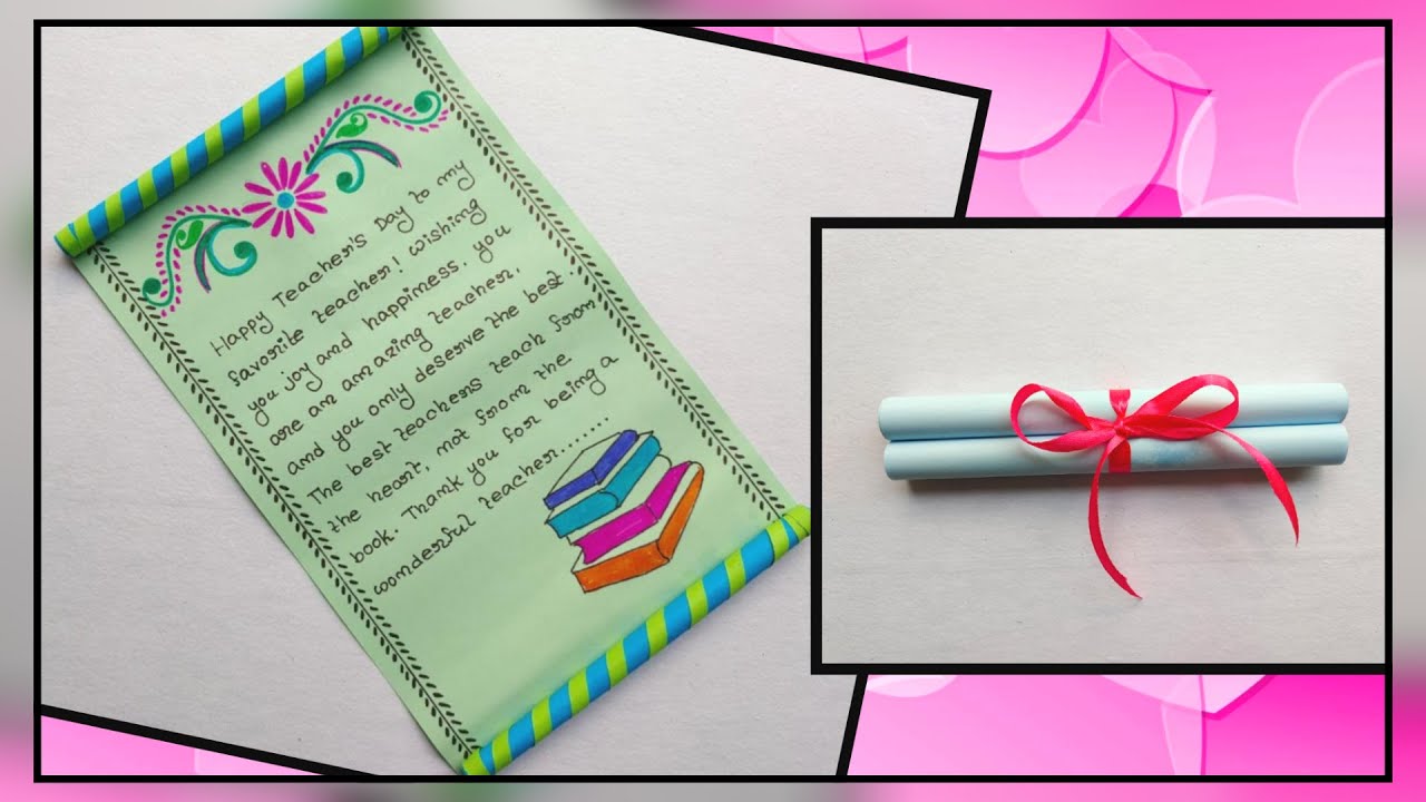 Easy To Make Scroll Card | Teachers Day | DIY Teacher's Day card | How ...