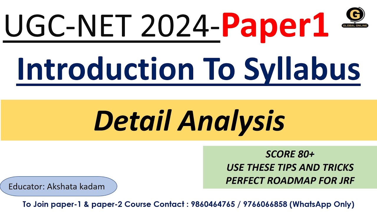 Detail Syllabus Analysis of UGC NET Exam 2024 | UGC NET Exam 2024 - YouTube