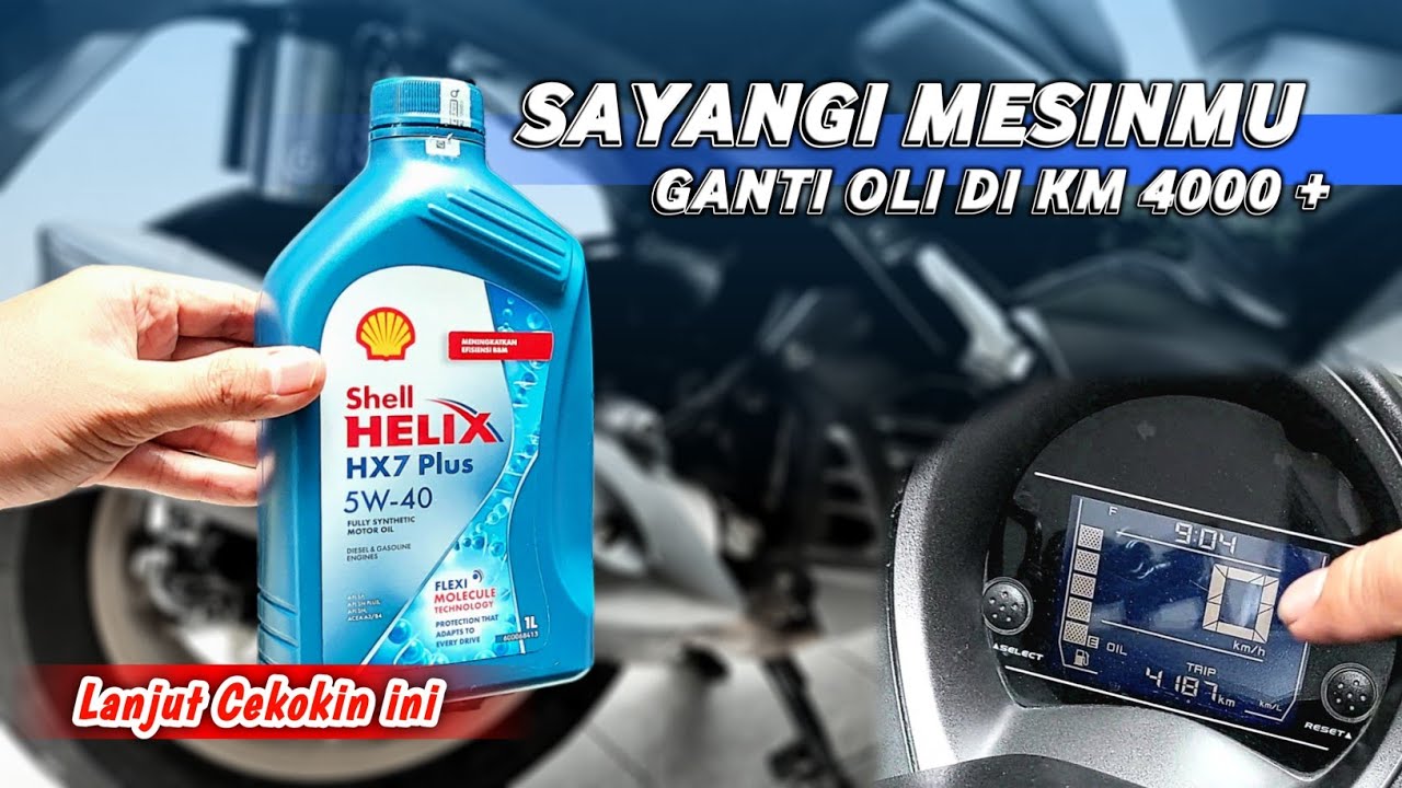 Ganti oli lagi pakai SHELL HELIX HX7 di nmax old - YouTube