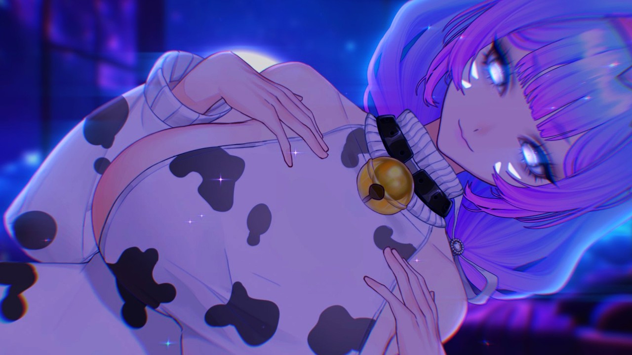 [ASMR] cyber cow pampers your ears before bed💤💜slow and comfy sounds to ...