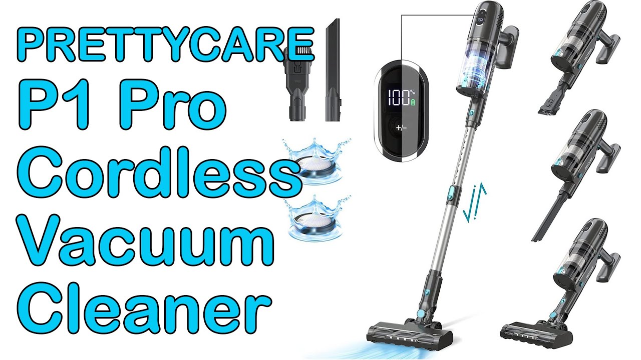 PRETTYCARE P1 Pro Cordless Vacuum Cleaner with Brushless Motor for Pet ...
