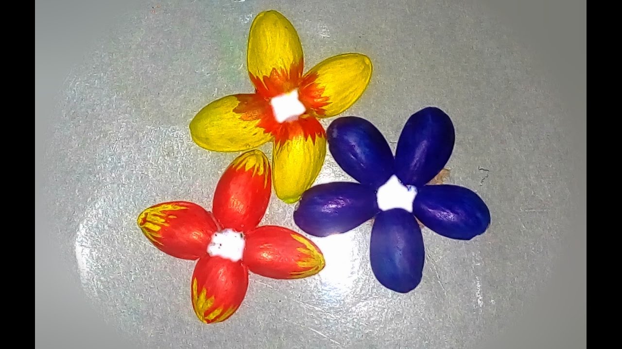 DIY Flower|Pista shell crafts|Best out of waste|Recycle |painting ...