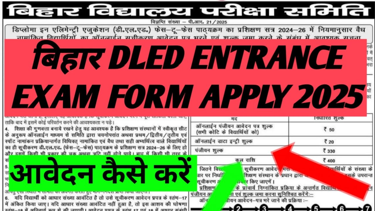 BSEB dled form|Bihar Dled notification2024 to 2026! बिहार Dled form ...