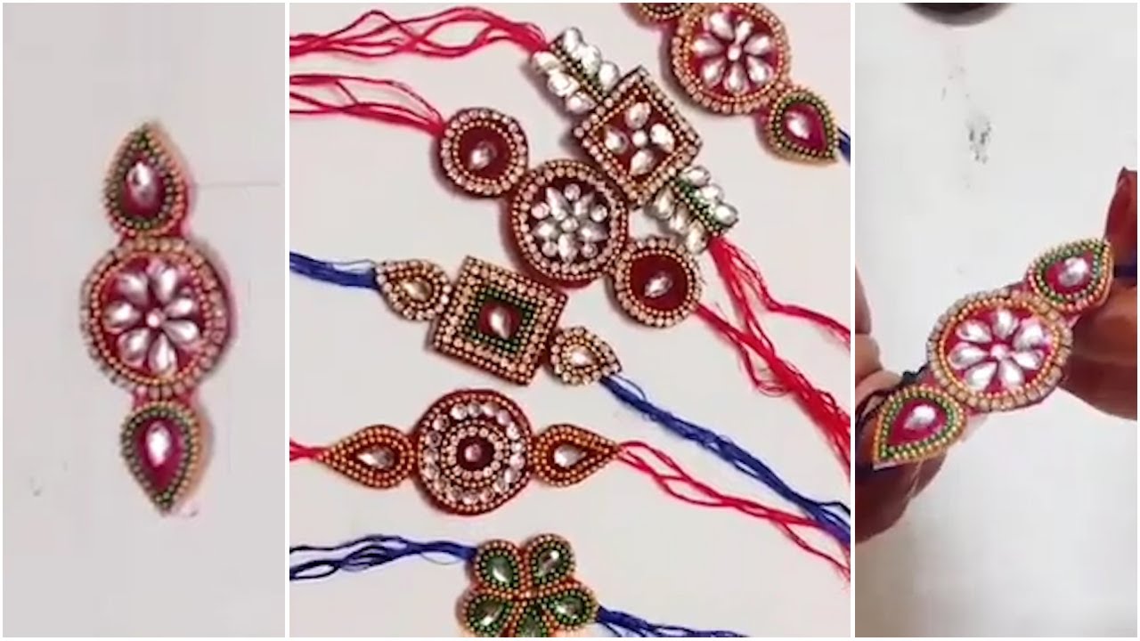 how to make Rakhi at home (ready made look) - YouTube