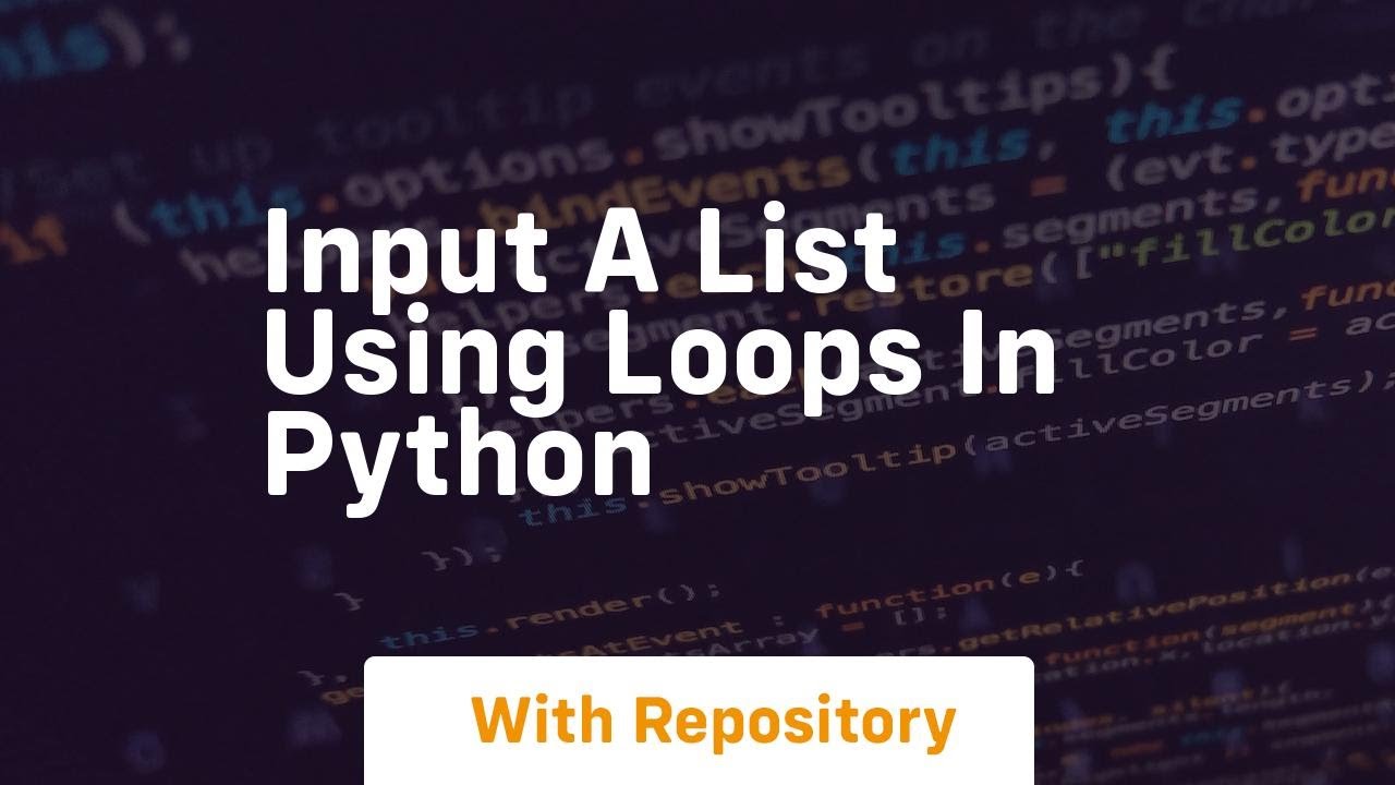 input a list using loops in python - YouTube