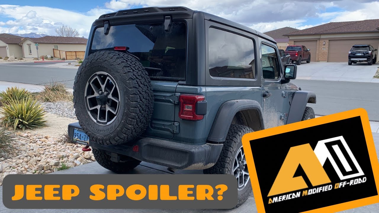 AM Offroad, Rear spoiler with LED lights on 2024 Jeep Wrangler JL ...