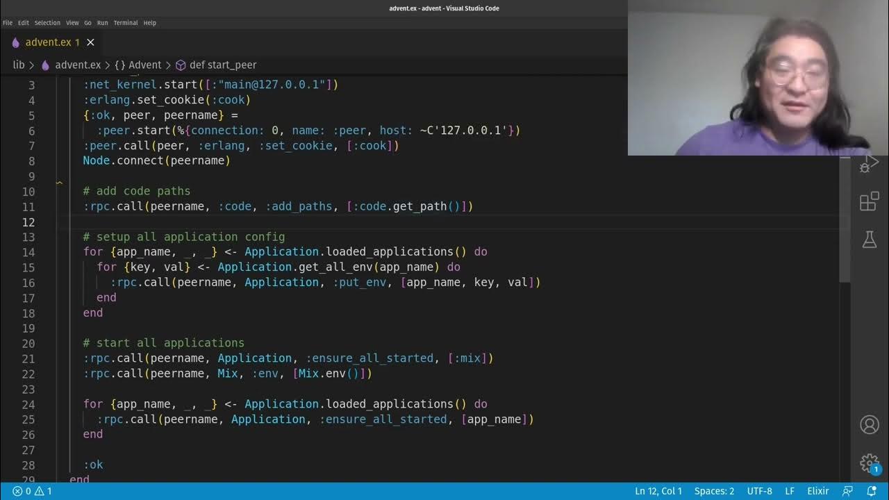 Bringing up an elixir project in a peer node: Advent of Elixir day 18 - YouTube