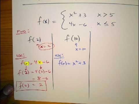 Pre Calc Functions Evaluating Functions for Piecewise Defined - YouTube