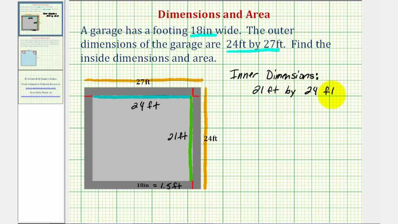 Ex: Area Application - Area of an Inner Room with a Outer Footing - YouTube