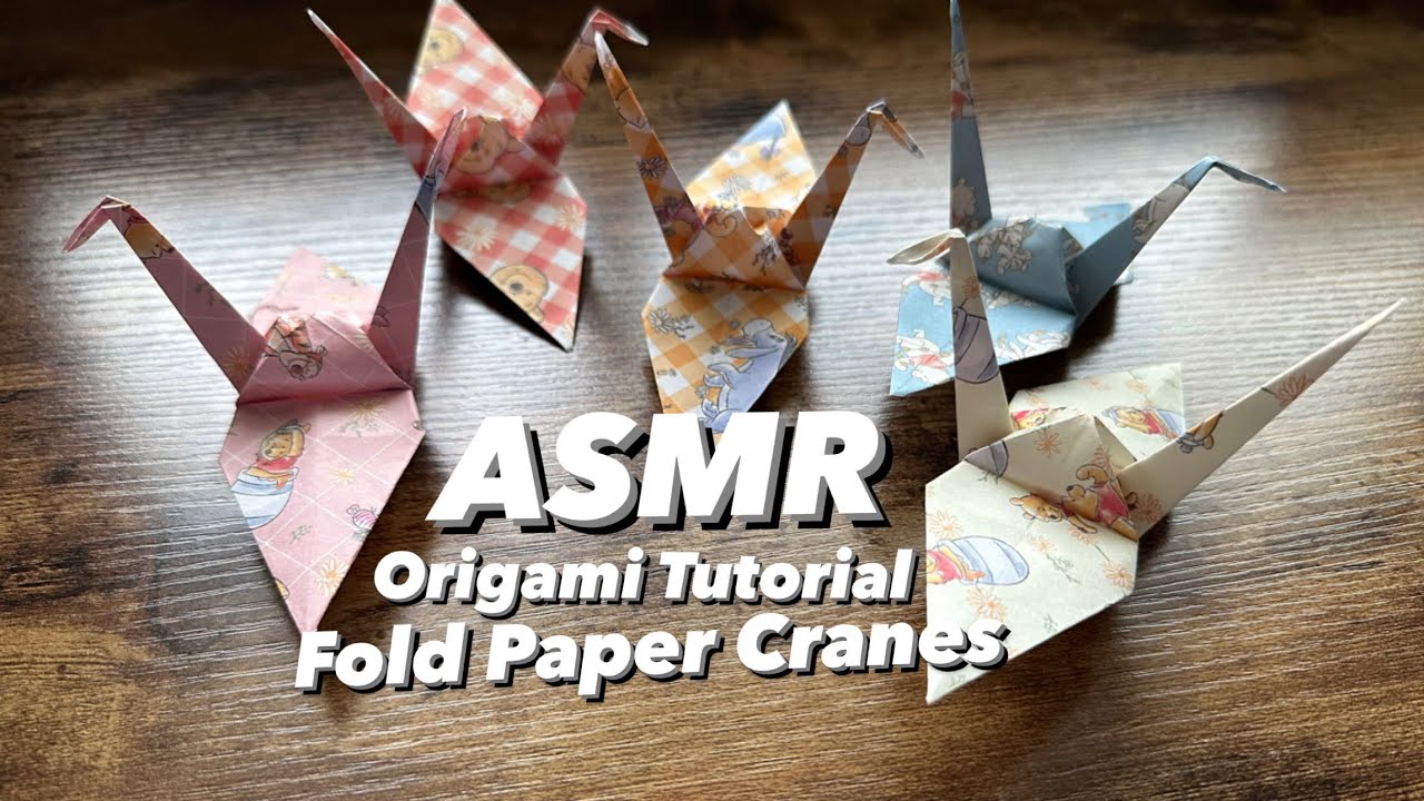 Asmr Origami - How to Fold Origami Paper Crane (no talking) Paper ...
