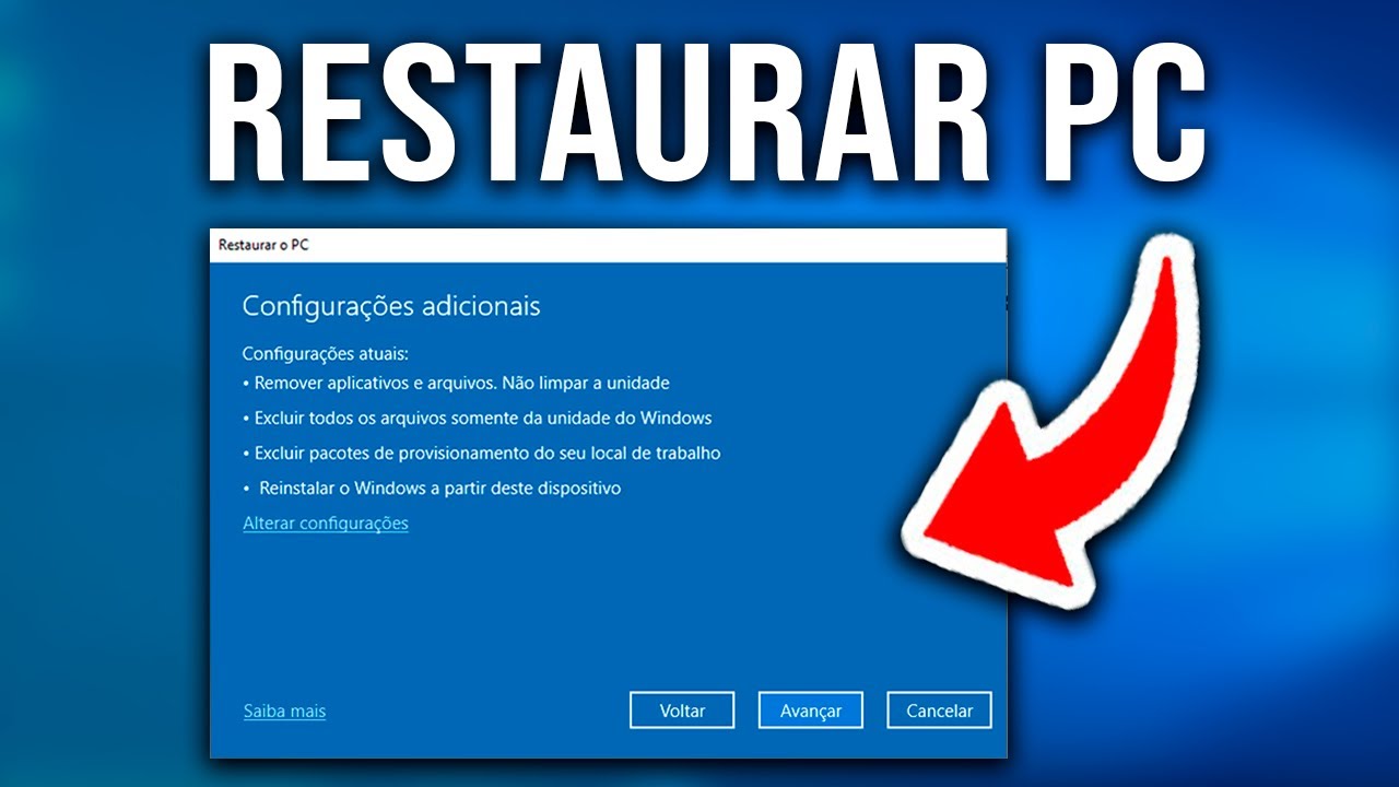 Como Restaurar o Pc Windows 10 - Guia Completo - YouTube