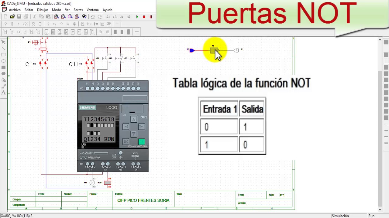 Practica_41_ PUERTAS NOT NAND Y NOR CON CADE SIMU - YouTube
