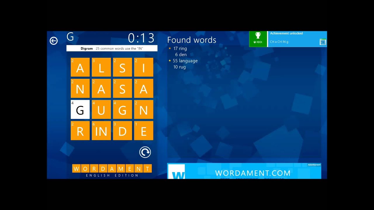 Wordament for Windows 8: Word Game - YouTube