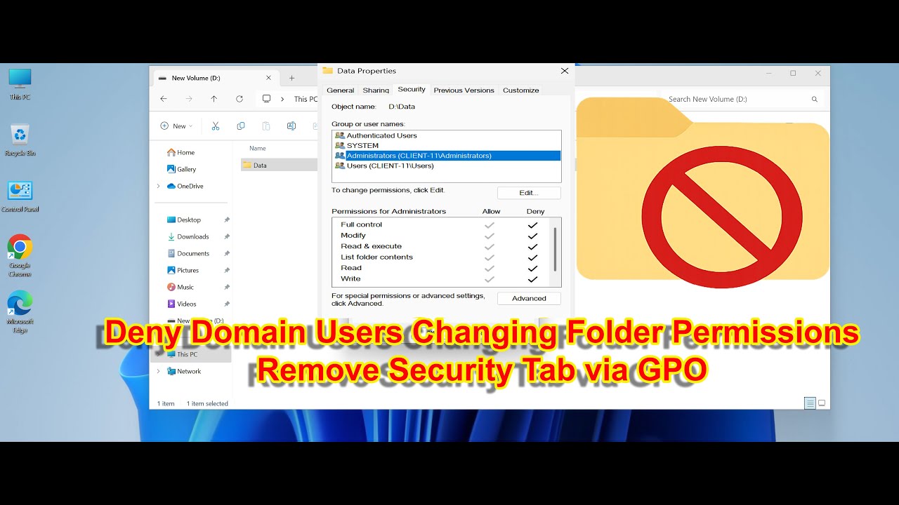 How To Deny Domain Users From Changing Folder Permissions Remove ...