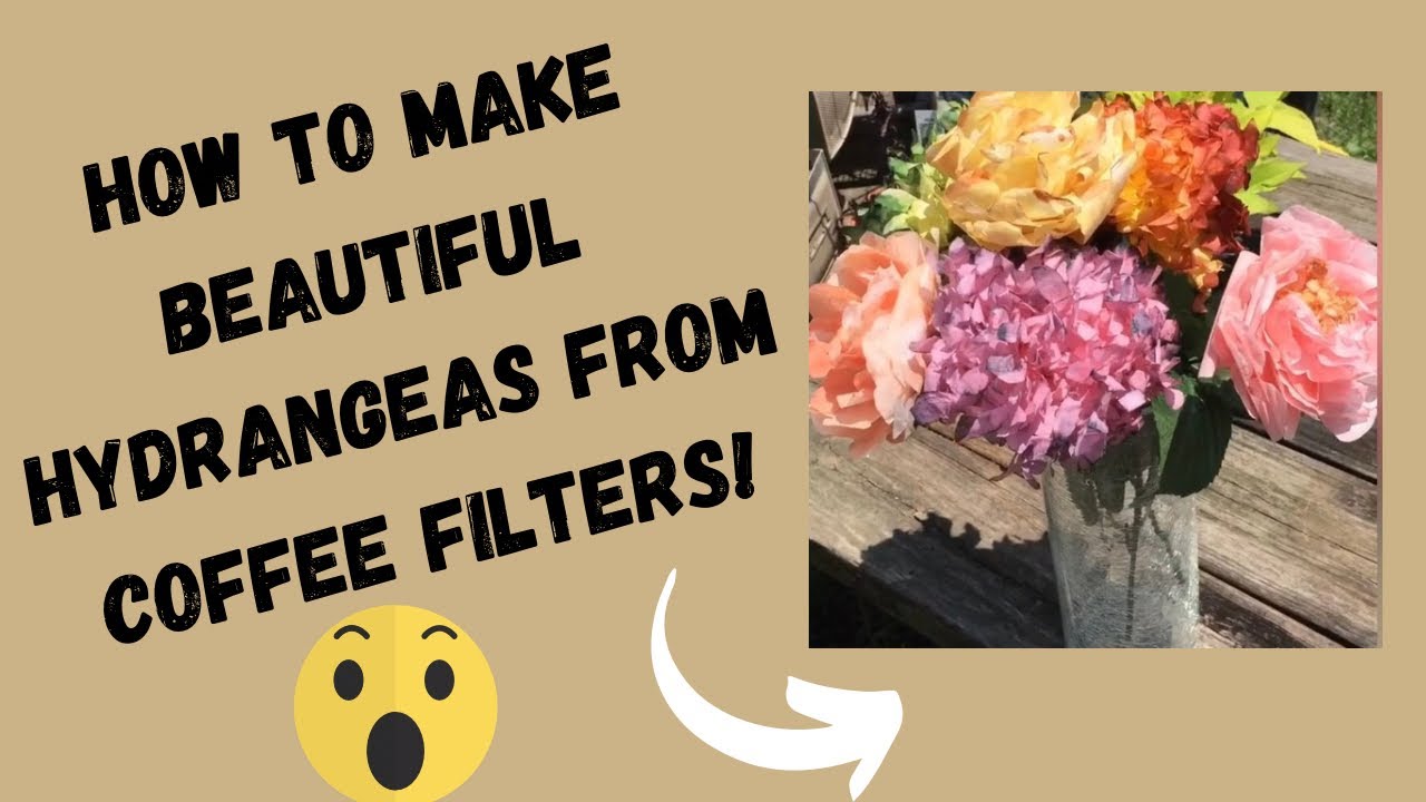 Learn to make realistic Hydrangeas from Coffee Filters! - YouTube