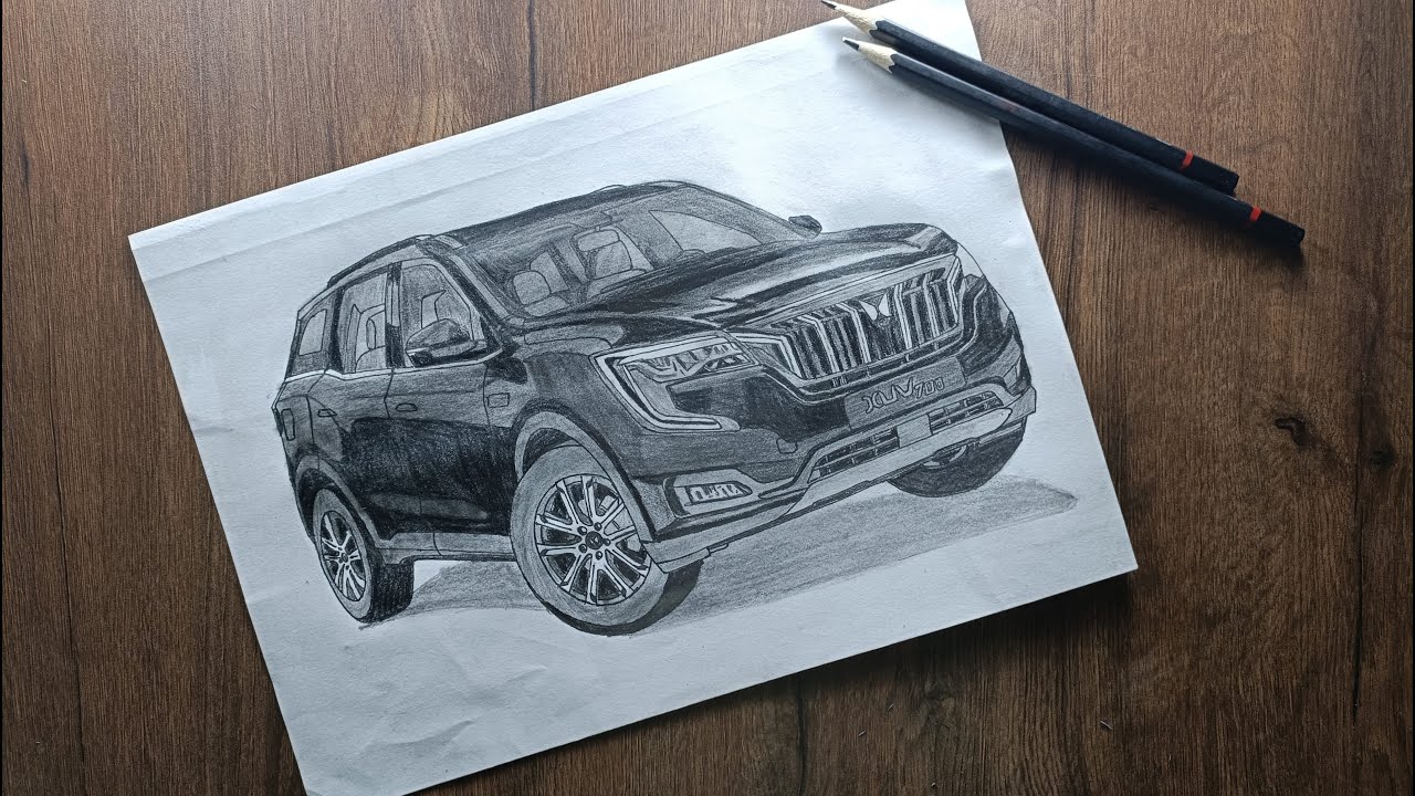 Mahindra XUV 700 Pencil Sketch - YouTube