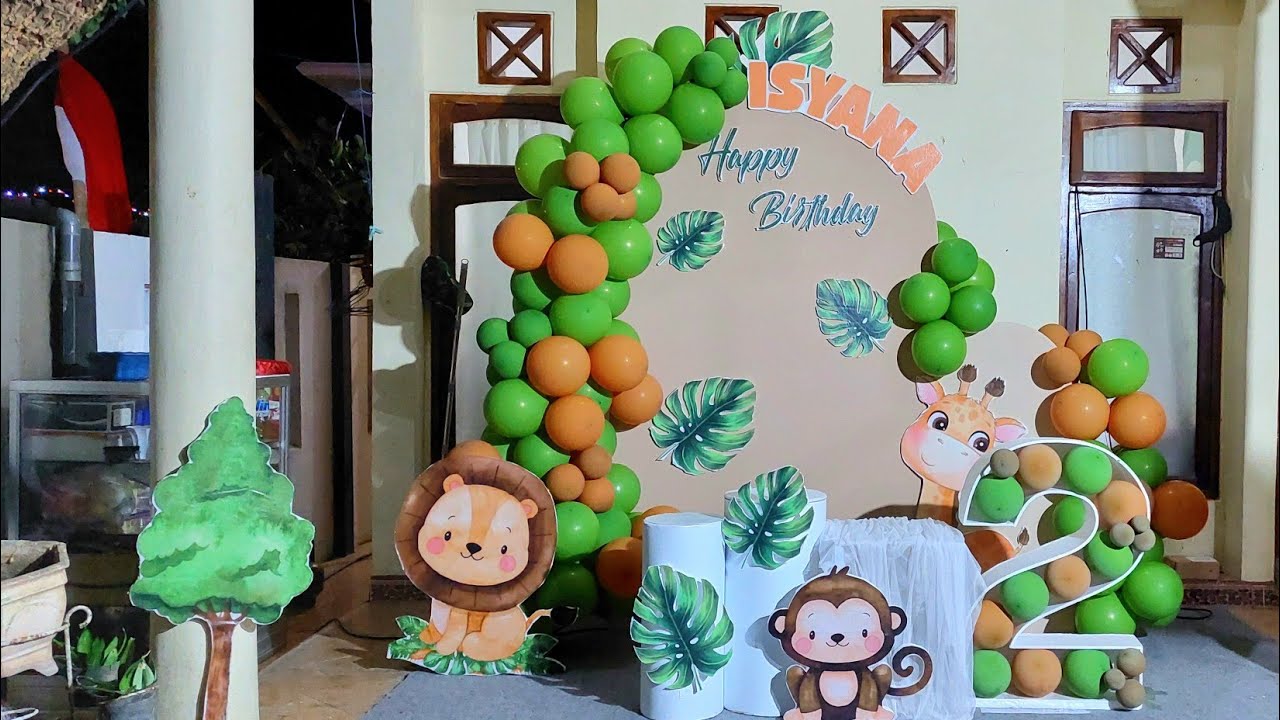 Dekorasi Ulang Tahun TEMA JUNGLE // Dekor part 6 - YouTube