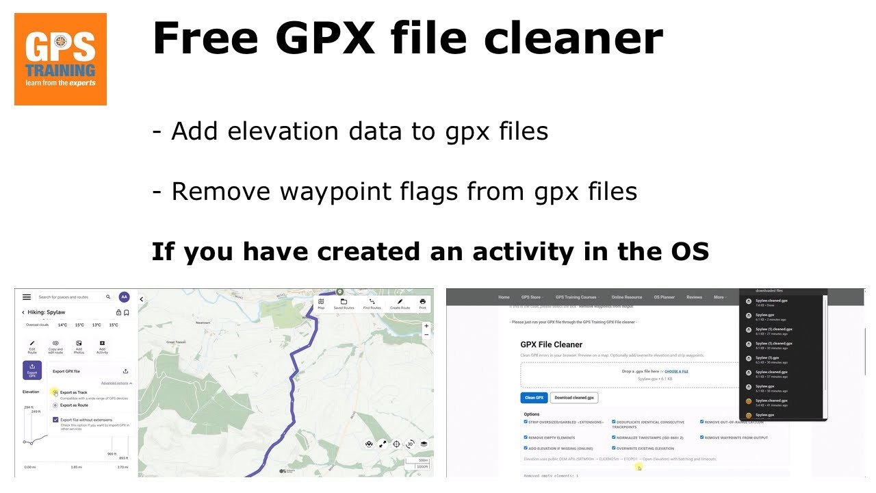 Using Free GPX file cleaner - YouTube