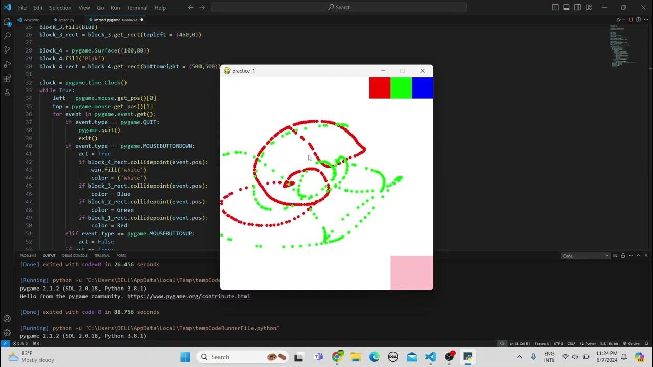First programming project (pygame)| coding #1 - YouTube