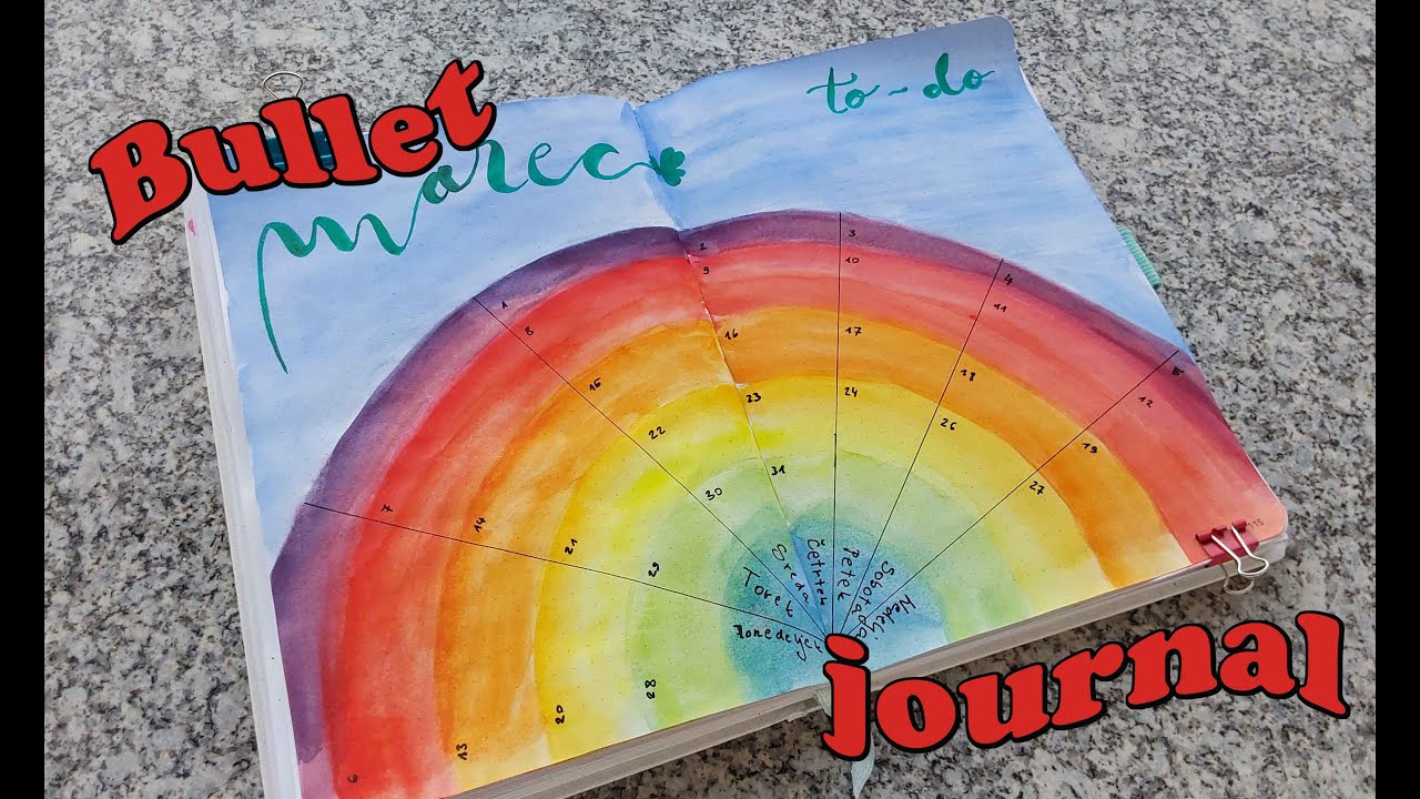 Colourful Bullet Journal 🌈 Rainbow Bullet Journal Theme - YouTube
