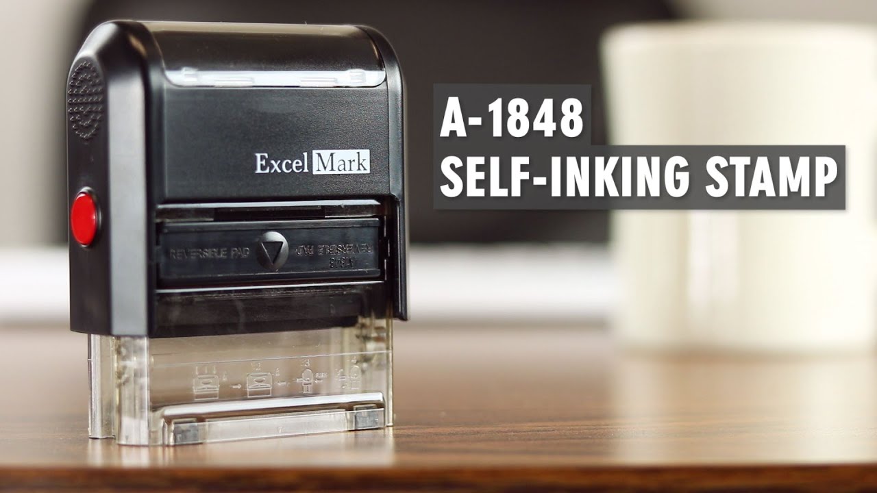 ExcelMark A1848 Self-Inking Rubber Stamp - YouTube