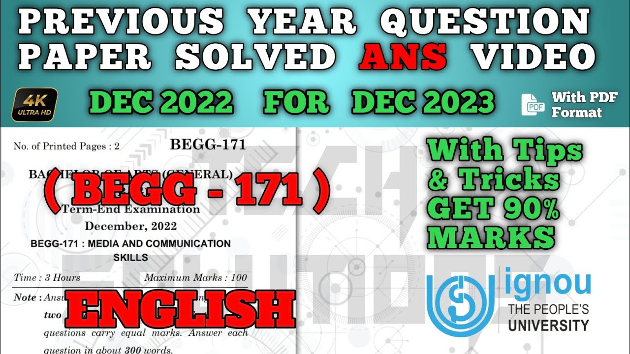 BEGG 171 Solved question paper for dec 2023 in English | BEGG 171 Study ...